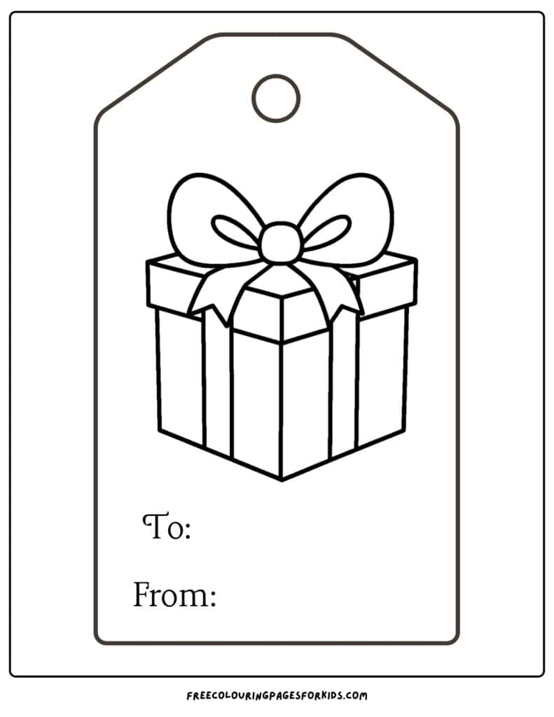 Christmas Gift Tag Coloring Pages