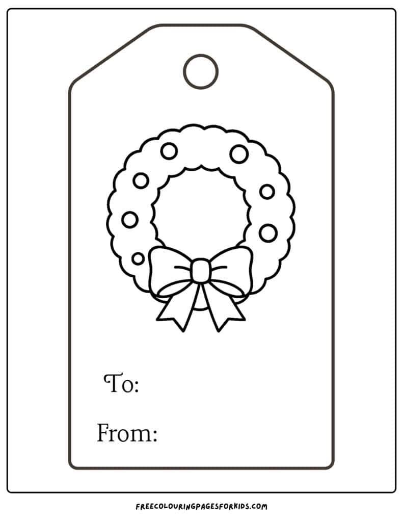 Christmas Gift Tag Coloring Pages