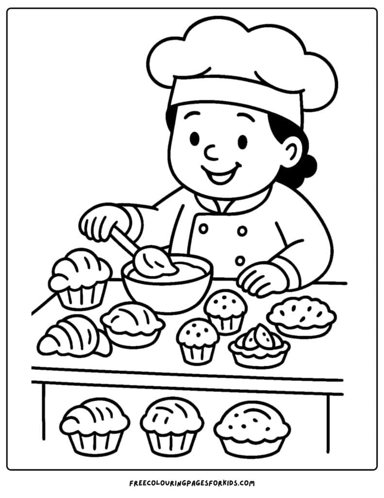 Baker Coloring Pages