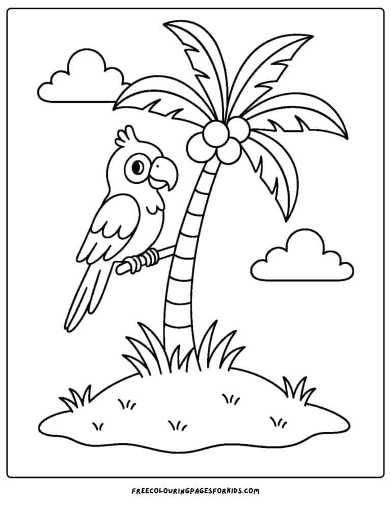 Palm Tree Coloring Pages