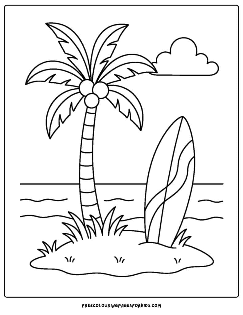 Palm Tree Coloring Pages