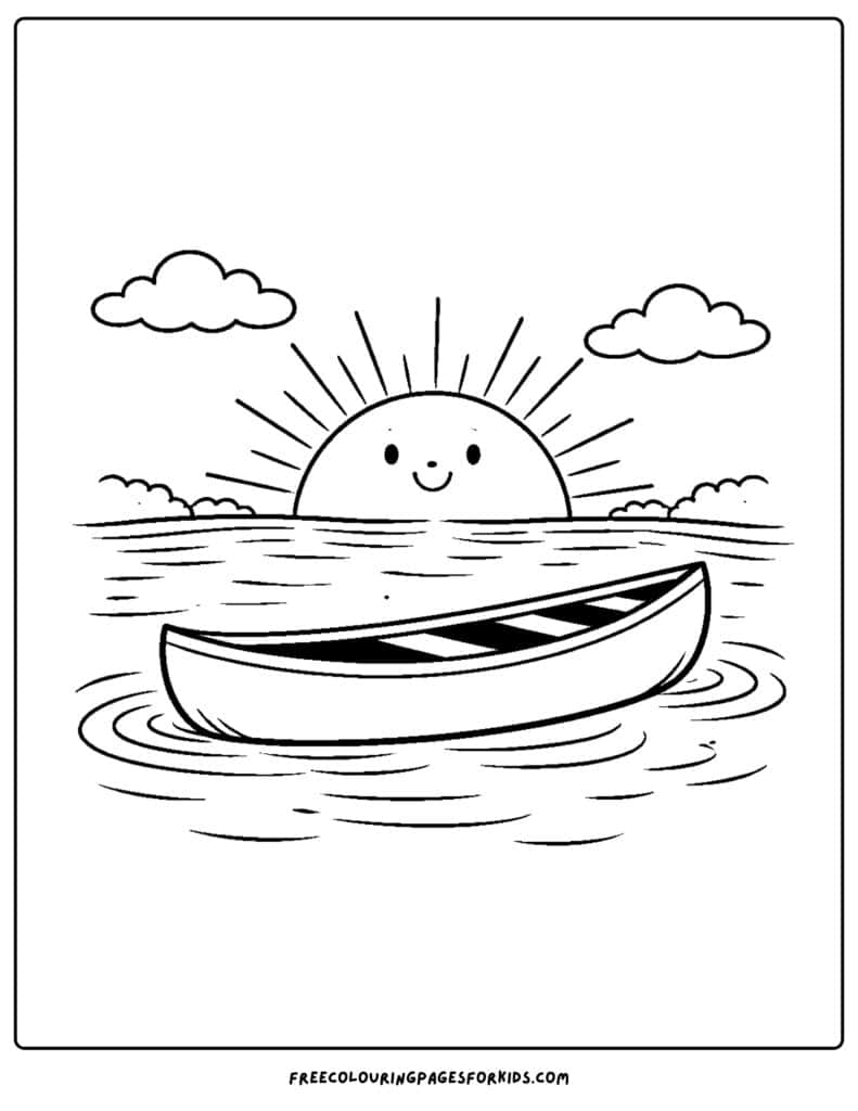 Canoe Coloring Pages