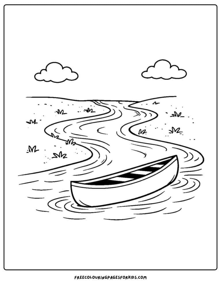 Canoe Coloring Pages
