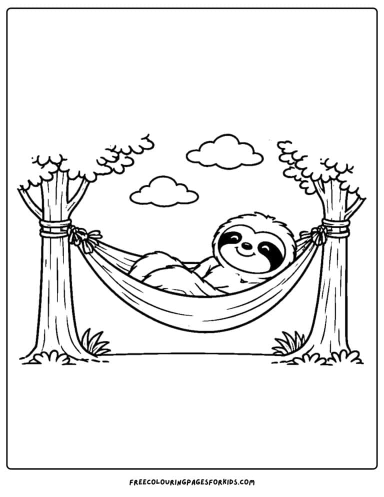 Sloth Coloring Pages