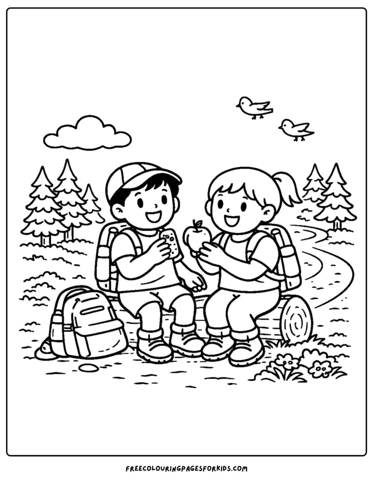 Hiking Coloring Pages