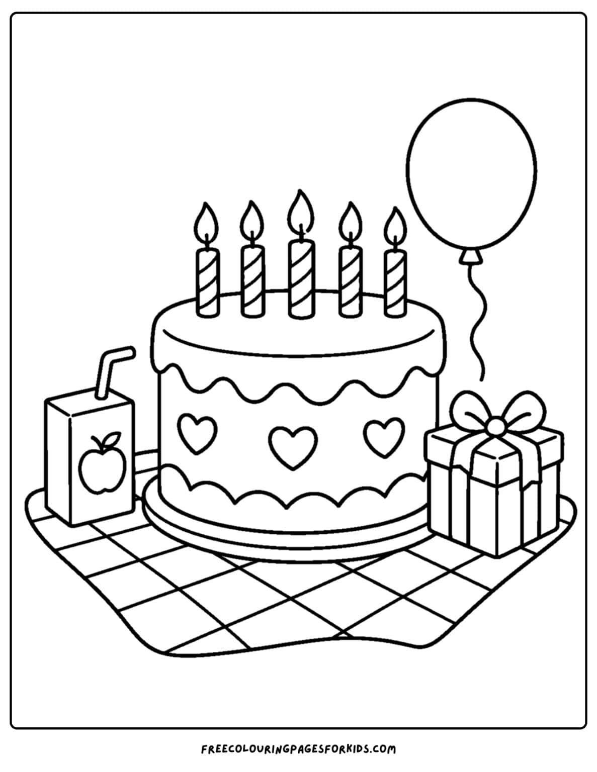 Birthday Cake Coloring Pages